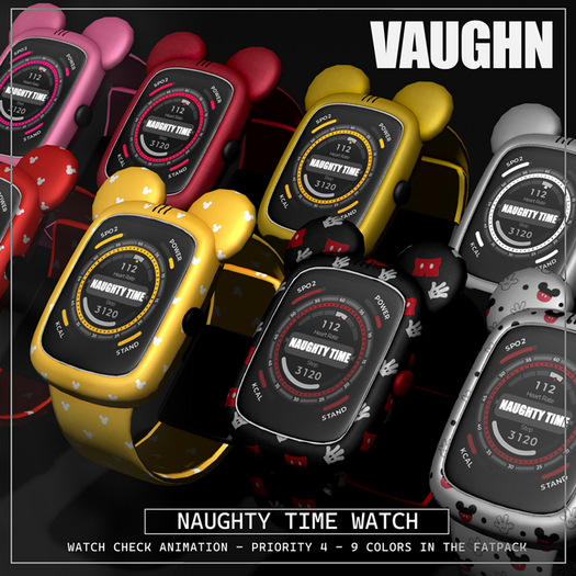 Second Life Marketplace - VAUGHN. Naughty Time Watch (Pink)