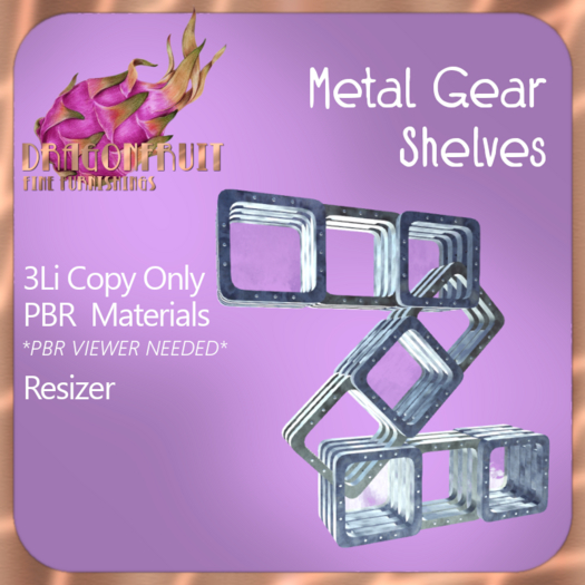 Second Life Marketplace - DRAGONFRUIT - Metal Gear Shelves