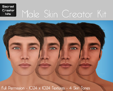 Second Life Marketplace - *Sacred* - Skin Creator Kit - Male Skin Tga ...