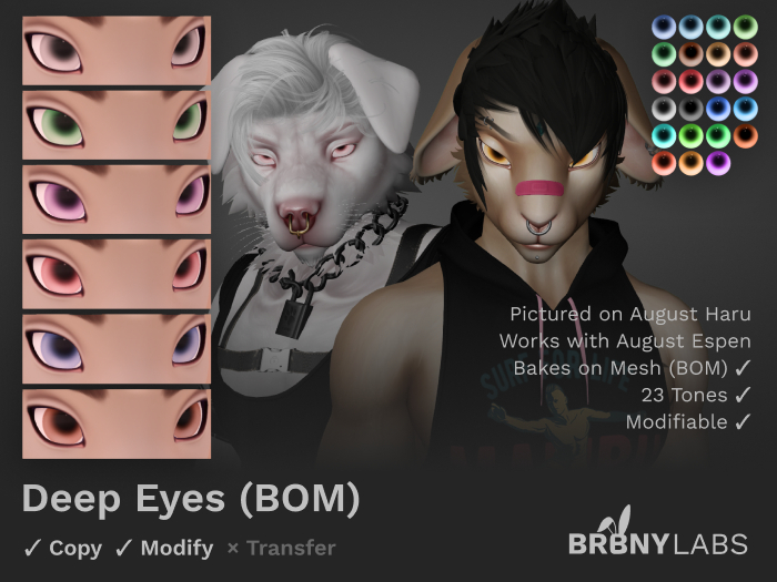 Second Life Marketplace - [BRBNY] Deep Eyes (BOM, for August Haru / Espen)