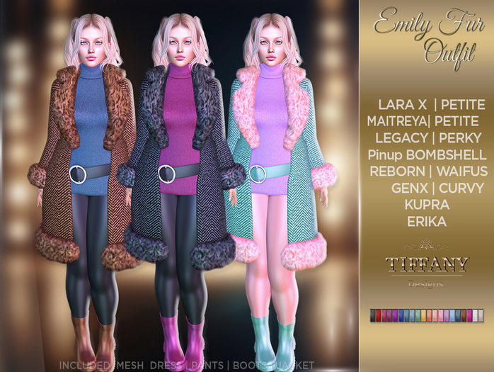 Second Life Marketplace - ::TD:: Emily Fur Outfit [Mesh] + Lara X