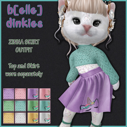 Second Life Marketplace - DEMO_b[ELLE]DINKIES Zinna Skirt Outfit ...