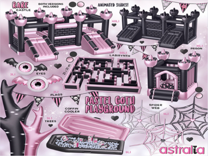 Second Life Marketplace - Astralia - Pastel Goth Playground (Skulls ...