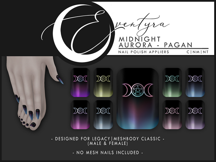 Second Life Marketplace - Eventyra - Legacy Nail HUD - Midnight Aurora ...