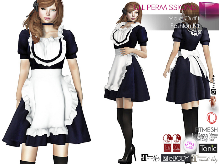 Second Life Marketplace - Full Perm Female Maid Outfit for Ocacin Slink ...