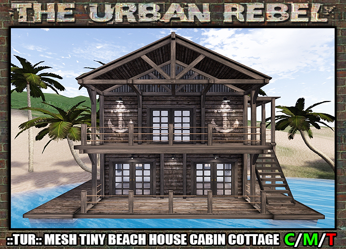 Second Life Marketplace - ::TUR:: Tiny Beach House Cabin Cottage Mesh