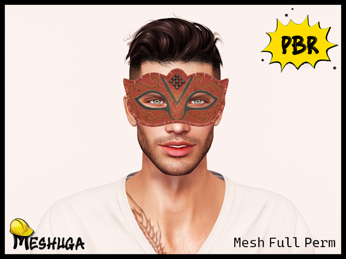 Second Life Marketplace - Meshuga PBR Masquerade Eye Mask FULL PERM MESH