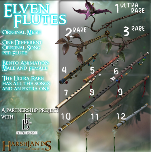 Second Life Marketplace - [Harshlands] #12 Elven Flute - Blossoms in ...