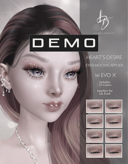 Second Life Marketplace - LB - Heart's Desire Eyeshadows Applier [LeL] DEMO