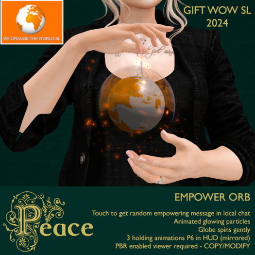 Second Life Marketplace - PEACE - Empower Orb - GIFT WOW SL 2024