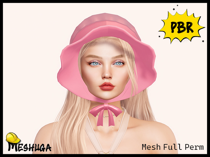 Second Life Marketplace - Meshuga PBR Kawaii Cute Bonnet Hat FULL PERM MESH