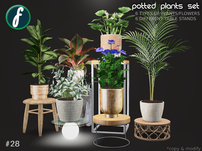 Second Life Marketplace - friller Potted House Plants Set #28