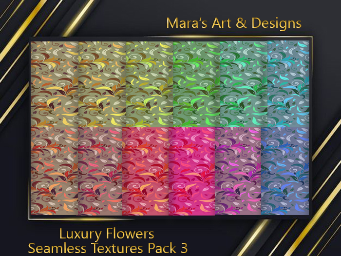 Second Life Marketplace - Luxury Flowers Seamless Textures-Pack 3-FULL PERM