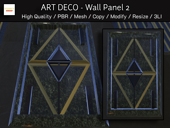 Second Life Marketplace - ART DECO - Wall Panel 2