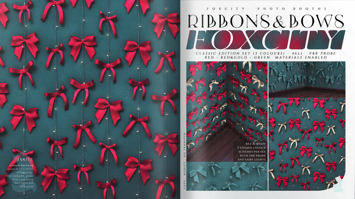 Second Life Marketplace - FOXCITY. Photo Booth - Ribbons & Bows ...