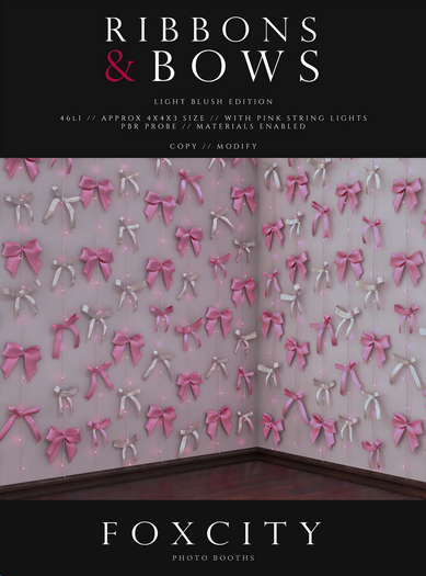 Second Life Marketplace - FOXCITY. Photo Booth - Ribbons & Bows (Light ...