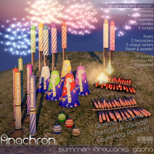 Second Life Marketplace - Anachron - Gacha Fireworks - Smoke Bomb Red