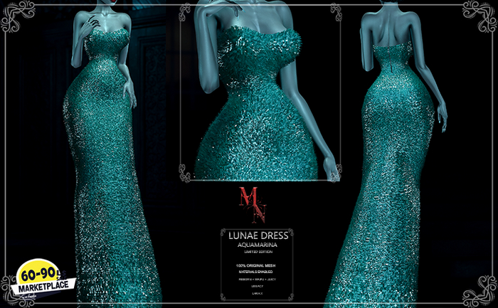 Second Life Marketplace - Lunae Dress DEMO (Aquamarina) LIMITED EDITION ...