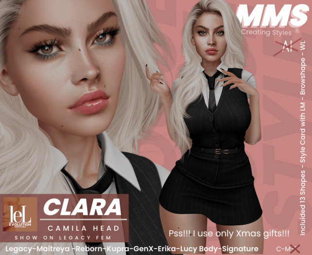 Second Life Marketplace - MakeMyShape -Clara shape-Lelutka Camila ...