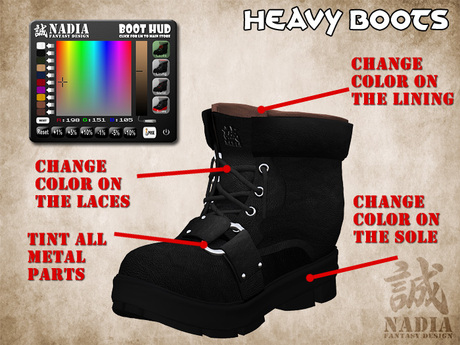 Second Life Marketplace - Heavy Boots Black - Short, heavy-duty leather ...