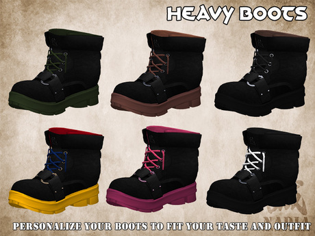 Second Life Marketplace - Heavy Boots Black - Short, heavy-duty leather ...