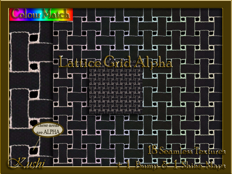 Second Life Marketplace - Lattice Grid ALPHA Texture Pack