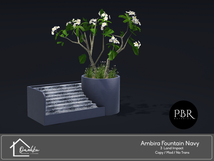 Second Life Marketplace - OMAHKU - Ambira Fountain Navy