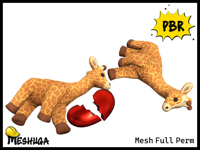 Second Life Marketplace - Meshuga PBR Valentines Giraffe Heartbroken ...