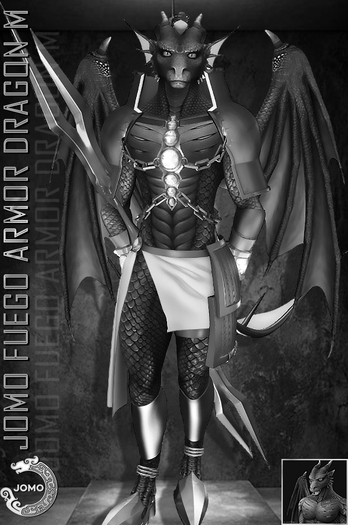 Second Life Marketplace - *.:Dark Cat:.*Men* JOMO FUEGO ARMOR DRAGON M DEMO