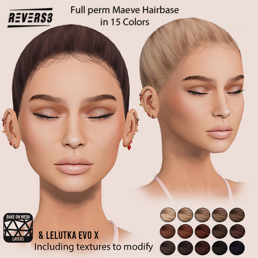 Second Life Marketplace - Reverse | Full Perm Maeve Hairbase in 15 ...