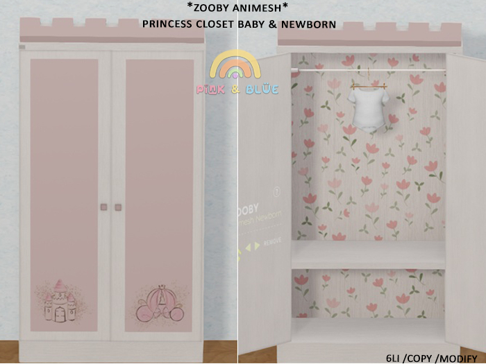 Second Life Marketplace - Zooby Animesh Closet Princess {Pink&Blue}