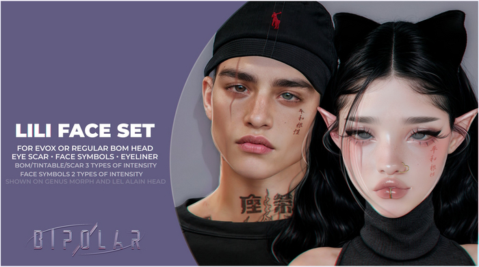 Second Life Marketplace - Bipolar - Lili Face Set - All (EvoX and ...