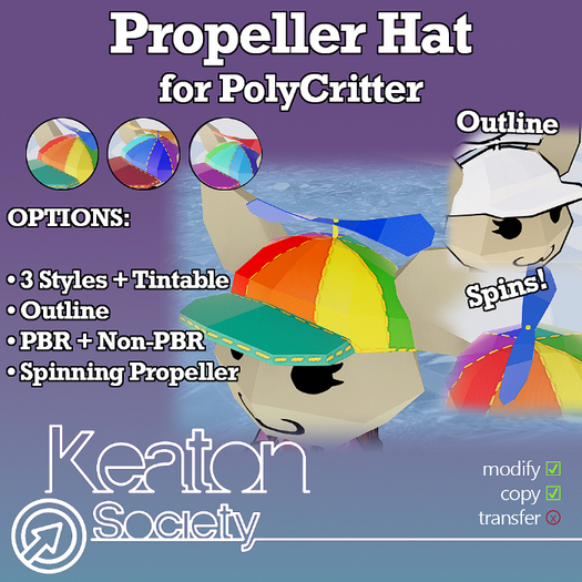 Second Life Marketplace - [KS] - PolyCritter Propeller Hat