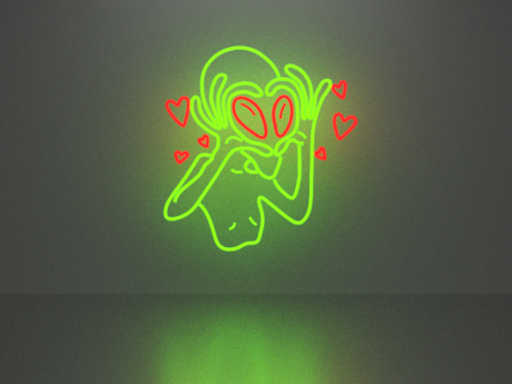 Second Life Marketplace - Alien in love neon sign Full Permission