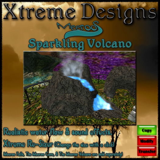Second Life Marketplace - Meeroos Sparkling Volcano ( Waterfall ...
