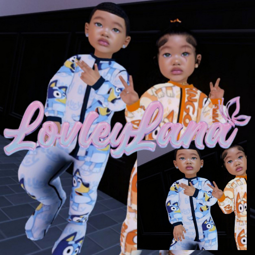 Second Life Marketplace - Bluey Footie Pajamas - TD & Youth - Lovleylana