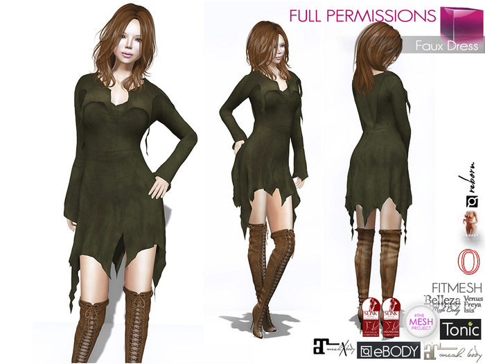 Second Life Marketplace - Full Perm Female Faux Dress Slink Maitreya 5. ...
