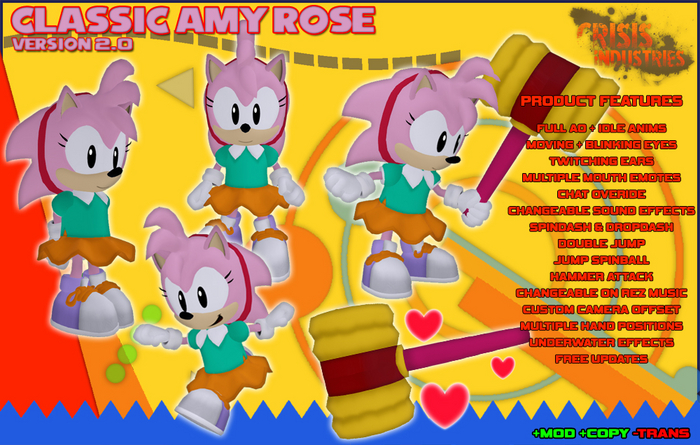 Second Life Marketplace - [C.I] Classic Amy Rose Avatar