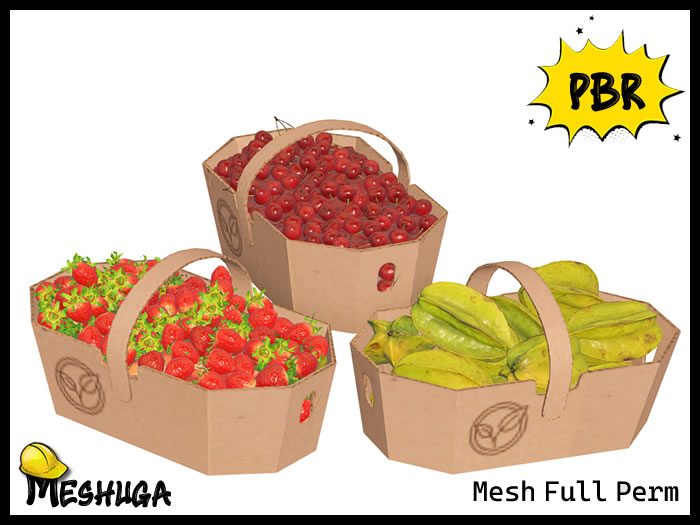 Second Life Marketplace - Meshuga PBR Market Strawberry Carambola ...