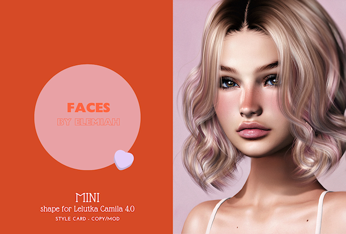 Second Life Marketplace - Faces by Elemiah - Mini shape for Lelutka ...