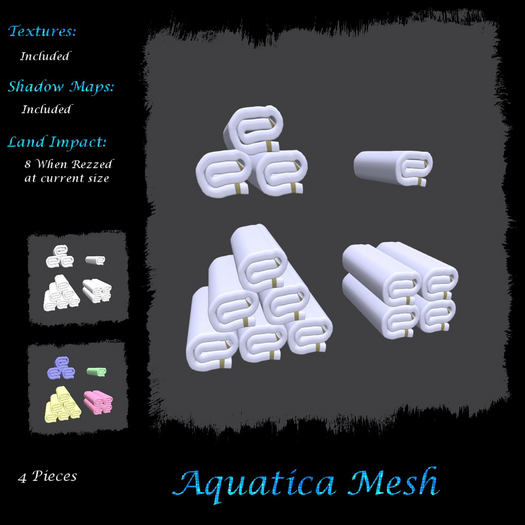 Second Life Marketplace - Aquatica Mesh - AM026121 Valentines Spa Towels