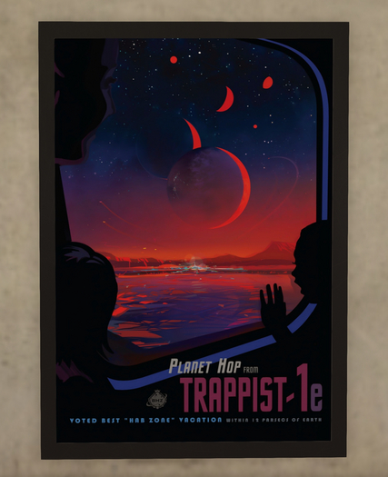 Second Life Marketplace - Trappist-1e Space Travel Poster (PBR 2K)