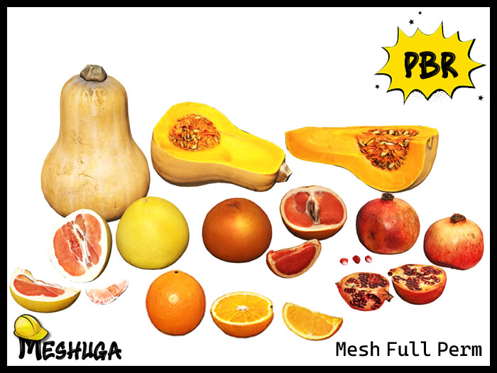 Second Life Marketplace - Meshuga PBR Fruit Pack 2 FULL PERM MESH