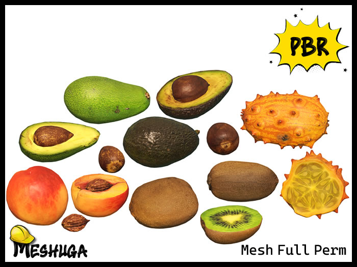Second Life Marketplace - Meshuga PBR Fruit Pack 4 FULL PERM MESH