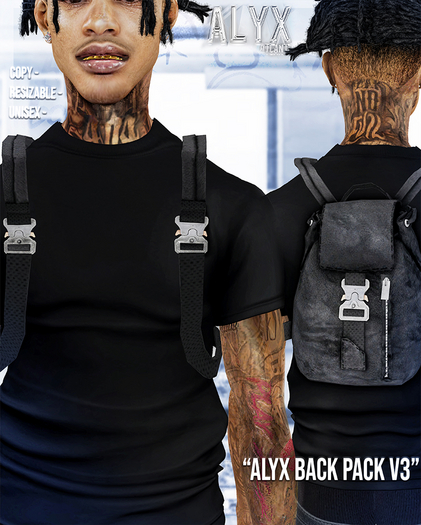 Second Life Marketplace - ALYX. Alyx Back Pack V3 (ONYX)
