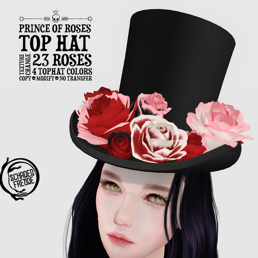 Second Life Marketplace - Schadenfreude Prince of Roses Top Hat