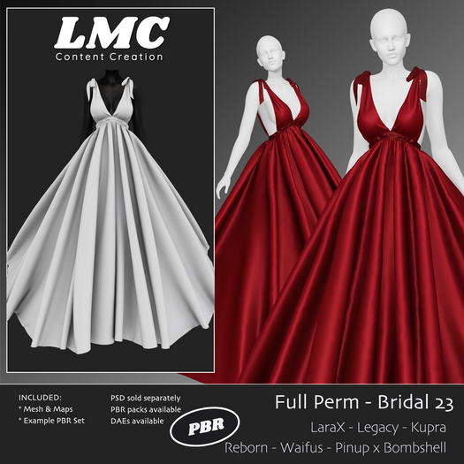 Second Life Marketplace - LMC Mesh - Bridal 23 - Wedding Gown LaraX ...