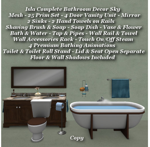 Second Life Marketplace - Isla Complete Bathroom Decor Sky1