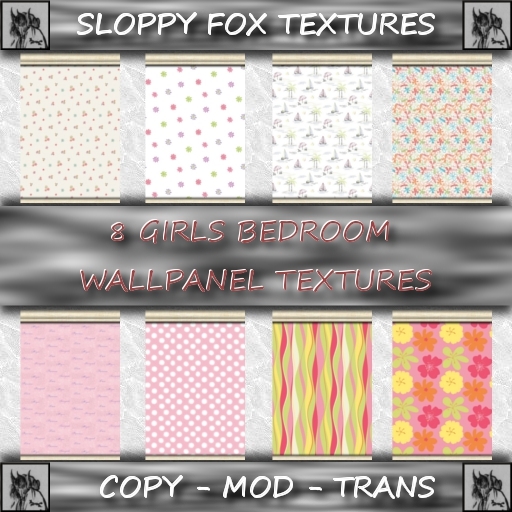 Second Life Marketplace - !!!SFD!!! 8 Kids / Girls Bedroom Wallpanel ...