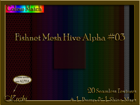 Second Life Marketplace - Fishnet Mesh Hive ALPHA #03 Texture Pack